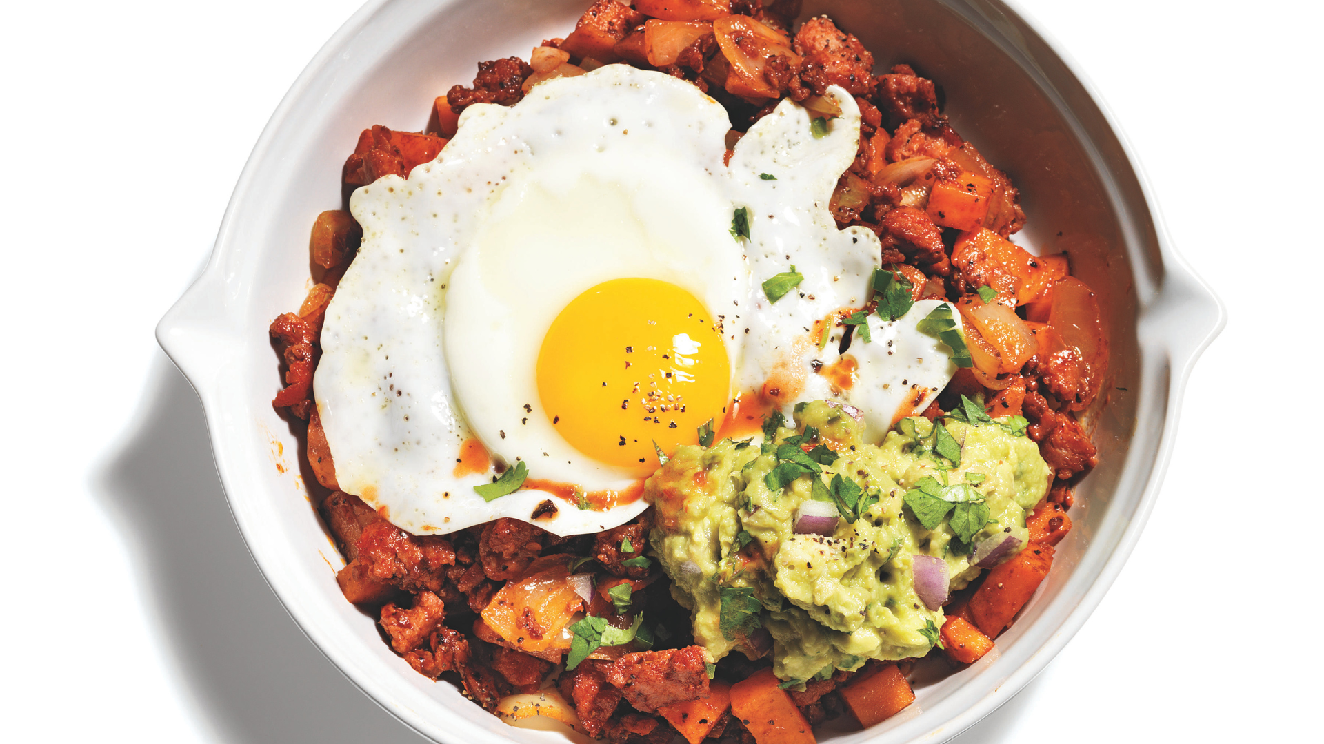 How to Make Sweet Chorizo Hash With Eggs and Guac for High-Protein ...